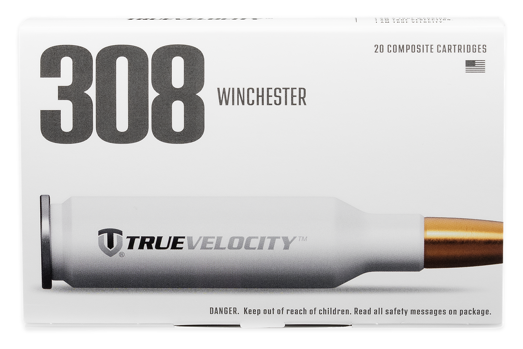 True Velocity Polymer-Cased .308 Winchester 165 Grain Ammo with Nosler ...